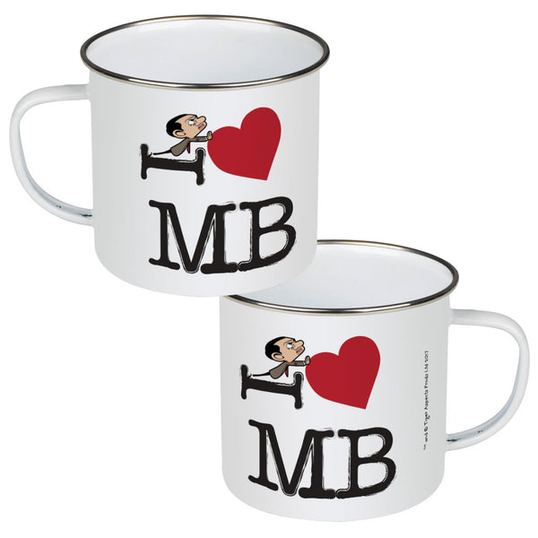 Black I Heart Mr Bean Enamel Mug – Mr Bean Shop
