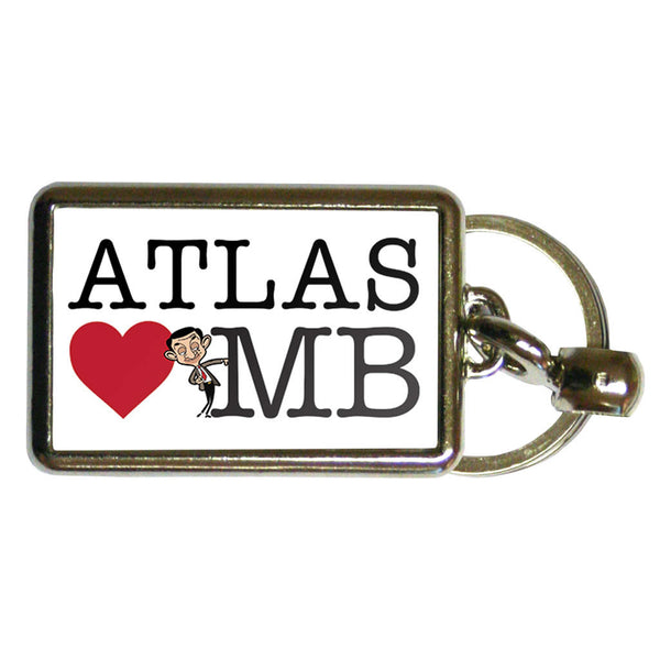 Personalised Heart Mr Bean 2 Metal Keyring – Mr Bean Shop